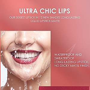 BestLand 6Pcs Matte Liquid Lipstick and Lip Liner Set, Non-Stick Cup Not Fade Waterproof Nude lipstick Makeup Kits Velvety Nude Lipliner Lip Gloss Make Up Gift Set (Set E)