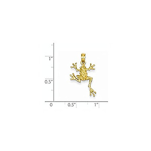 IceCarats 14K Yellow Gold Frog Necklace Charm Pendant Only