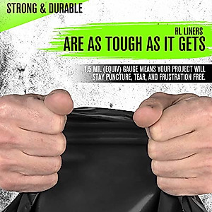 Aluf Plastics - RL-3036XH 20-30 Gallon Trash Can Liners (100 Count) - 30" x 36" - Thick 1.5 MIL Equivalent Black Trash Bags for Bathroom, Kitchen, Office, Industrial, Commercial, Recycling and More