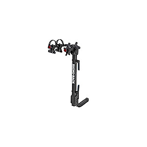 Rhino-Rack Take 2 Hitch Mount 2 Bike Carrier, Folds Out to Access Trunk or Hatch & Folds Down Easy When Not in Use, Heavy Duty with Adjustable Cradles, Black (RBC045)