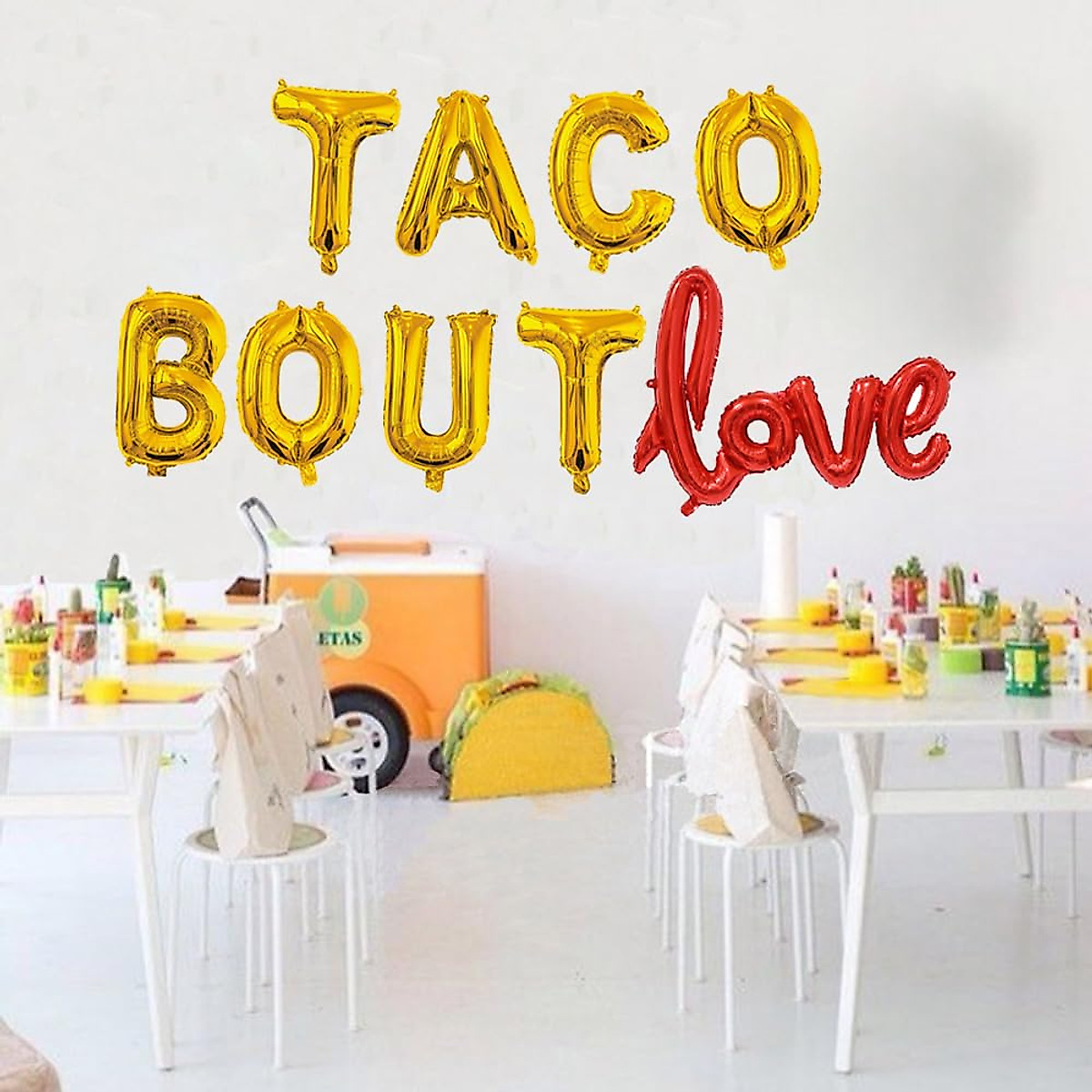 Cindo De Mayo LOVE Fiesta Bridal Shower Party Supplies Cactus Mexican Themed Banner for Anniversary Bachelorette Engagement Wedding Proposal Galentines Valentines Day Decorations 12PCS Kit of Qinsly