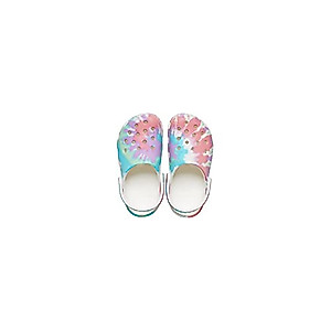 Crocs unisex child Classic Tie Dye Clog, Fresco/Multi, 6 Big Kid