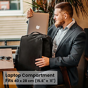 Nordace Siena II Smart Travel Backpack with USB Charging Port, Water Resistant - Everyday 15.6 Inch Laptop Backpack for Travel, Work & School (Black)