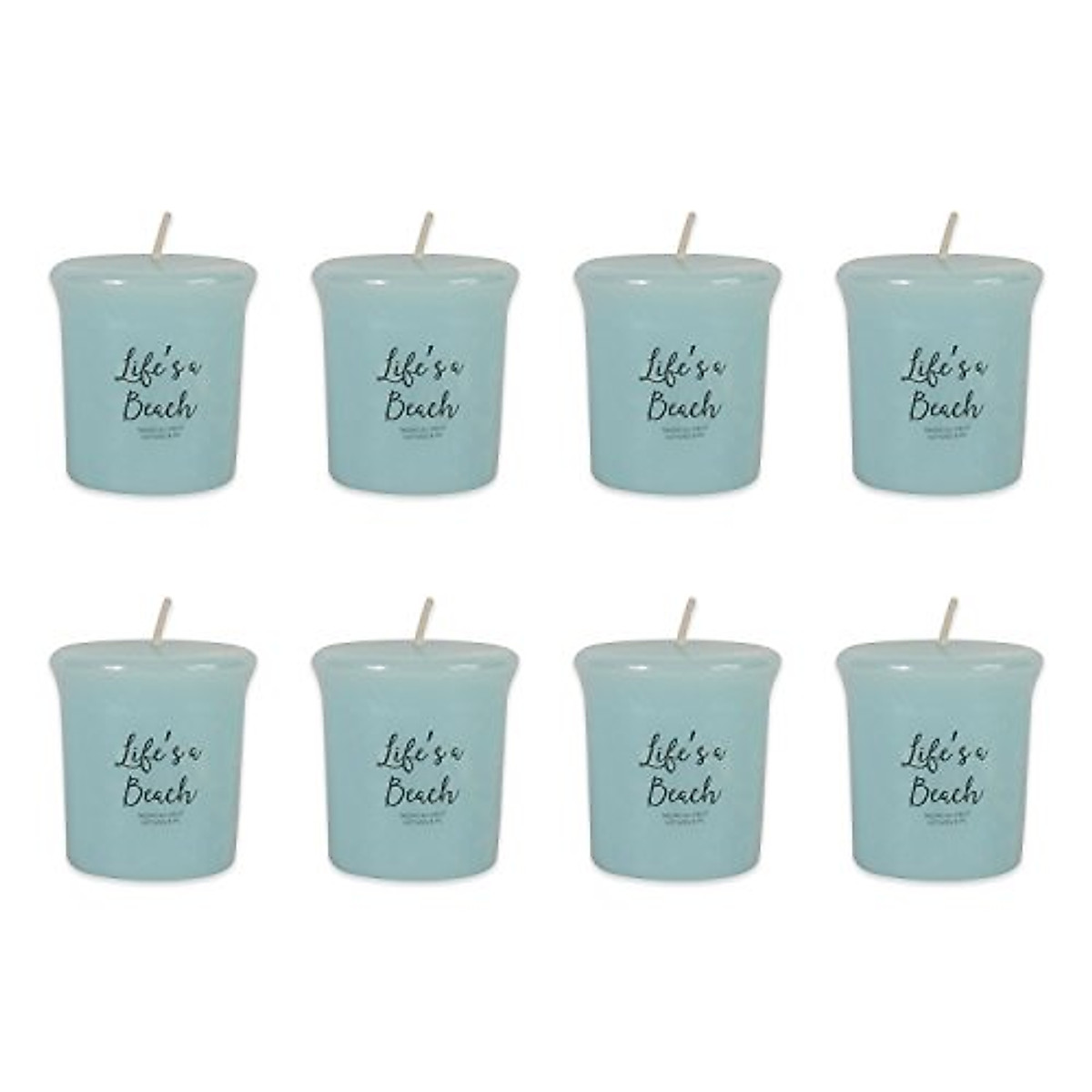 Home Traditions Single Wick Evenly Burning Highly Scented Votive Candle, Set of 8 (1.8 Oz Each) for Wedding, Birthday, Holiday, & Home Décor - Lifes A Beach