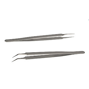 Tweezers, 5 Pcs Precision Tweezers Set, Anti-Static Stainless Steel Long Tweezers Kit for Electronics, Laboratory Work, Jewelry-Making, Craft, Soldering, Hobby, Watches, Car Machines Repair Etc