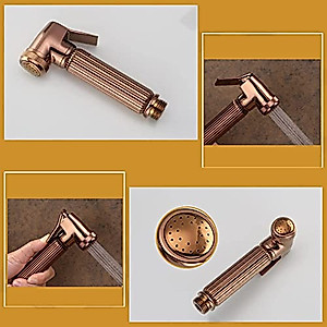 CUTPOIY Wall Mounted Toilet Shower Spray Mixer Set Rose Gold with Swivel Outlet Bidet Attachment Faucet Sprayer Kit for Toilet Bathroom Toilet Bidet Mixer Spray Kit,B (A)