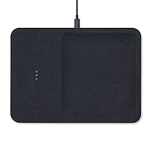 Courant Catch:3 Essentials - Belgian Linen Wireless Charger & Valet Tray - Qi-Certified, Compatible with iPhone 14, 13, 12, 11, Samsung Galaxy S23, S22, S21, S20, Note, AirPods, AirPods Pro (Charcoal)