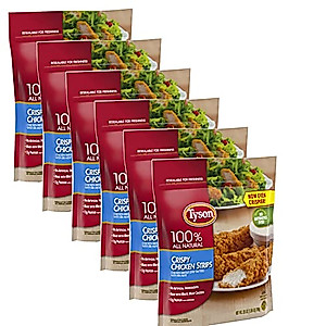 Tyson All natural Perfectly Crispy Chicken Breast Strips with Rib Meat - Fully Cooked - No Antibiotics Ever - 6 Pack (25 oz Each) - Ready Set Gourmet Donate a meal Program