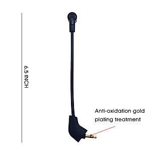 Mic Replacement Microphone Boom fits for Kingston HyperX Cloud, Cloud X and Cloud II 1st Version for PS4 Xbox One Nintendo Switch Computer PC Gaming Headsets Noise Cancelling 3.5mm Jack Black