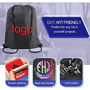 BeeGreen X-Large Drawstring Backpack Bags Black Bulk 10 Pack 22.4" L x 17.5" W Cinch Sack Gym Christmas String Bags Machine Washable Heavy Duty Sport Bags for Men Women