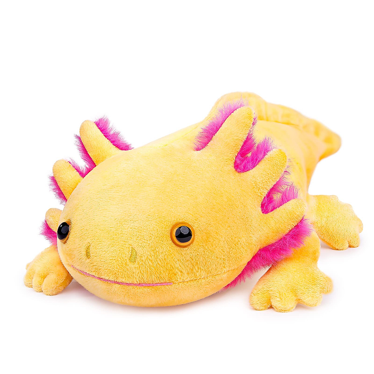 Large Axolotl Plush Weighted Stuffed Animals - Super Long 30Inch Weighted Axolotl Plush, Realistic Cute Yellow Ambystoma Pillow Toys Real Plushie Large Weighted, Unique Plush Gift Collection for Kids