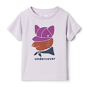 Columbia Youth Girls Petit Pond Graphic Short Sleeve Tee, Pale Lilac Foxy Undercover, Large