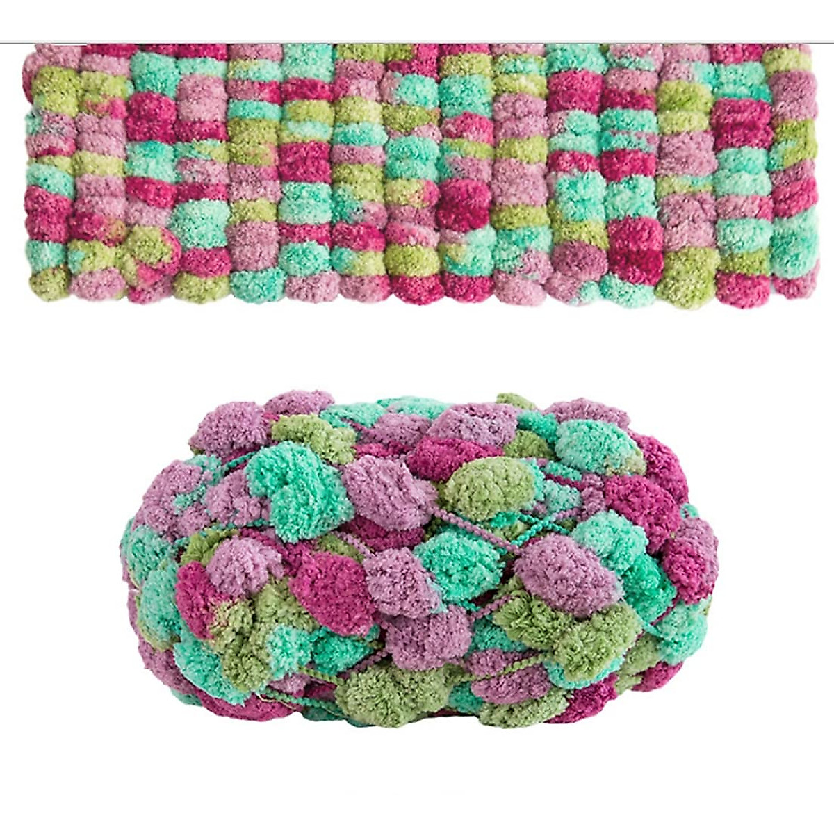 4 Balls Pomp-A-Doodle Yarn,100% Polyester Jelly Bean POM-POM Ball Yarn for Crochet Knitting Blanket Mat Pet Nest 600g (Gorgeous Grape)