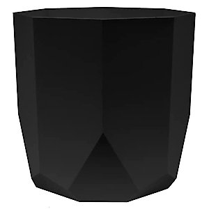 Bloem Tuxton Modern Hexagon Small Planter: 10" - Black - Matte Finish, Durable Resin, Modern Design, Optional Drainage Holes, for Indoor and Outdoor Use, Gardening, 2.7 Gallon Capacity