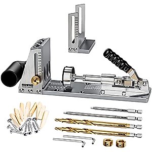 HOWOD Pocket Hole Jig Kit, Professional and Upgraded Metal Pocket Screw Jig. (Metal)