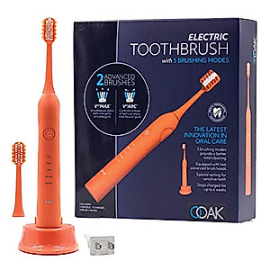 Ooak Electric Toothbrush with 5 Brushing Modes with 2 Advanced Heads - Coral