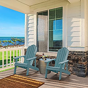 YITAHOME Adirondack Chair, Heavy Duty Plastic Outdoor Chairs with Rotatable Cup Holder, Weather Resistant Fire Pit Chairs for Garden Lawn Yard Patio Deck Backyard Pool Porch Beach (2)