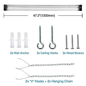 ZJOJO Linkable LED Shop Light for Garage, LED Shop Light 4FT with Pull Chain (ON/Off), 3000K/4000K/5000K, 42W 4800LM Bright LED Shop Lights with 5 Year Warranty for Workshop Office Warehouse-1Pack