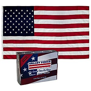 American Flag - 100% Made in the USA - 4' x 6' ft - Perma-Nyl Sewn Nylon with Grommets - Durable, and Patriotic - For Gardens, Homes, Patios and Cars – By Valley Forge Flag