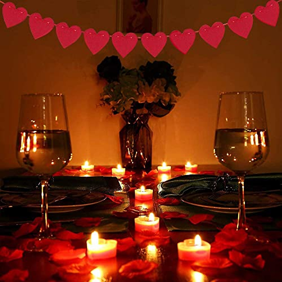 Valentines Day Decoration 1000 Red Rose Petals 50 Heart Candle 20 Heart Balloons LOVE Balloon for Anniversary Wedding Birthday Party Decor Romantic Decorations Special Night for Him Her