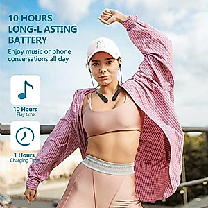 LHBHT Neckband Bluetooth Headphones,V5.0 Wireless Bluetooth Neck Headphones 10 Hours Playtime,Running Bluetooth Earbuds for Gym，Stereo Earphones for Workout and Sports Compatible with iPhone Android