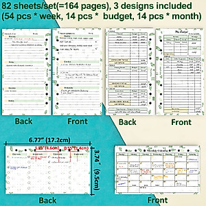2024 Planner Monthly Weekly And Budget Paper Kit, 6 Ring Planner Accessory, 6.73” X 3.72”, Personal Size For Budget Planner Binder Cover, Money Binder Organizer For Cash
