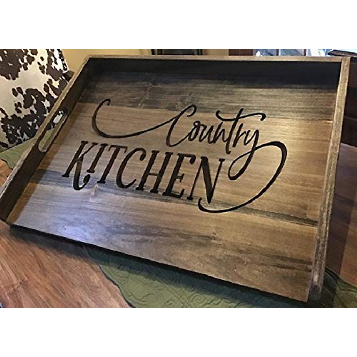Beautiful Handrcrafted Farmhouse Style Carved Engraved Wooden Stovetop Cover Noodle Board with Optional Personalization