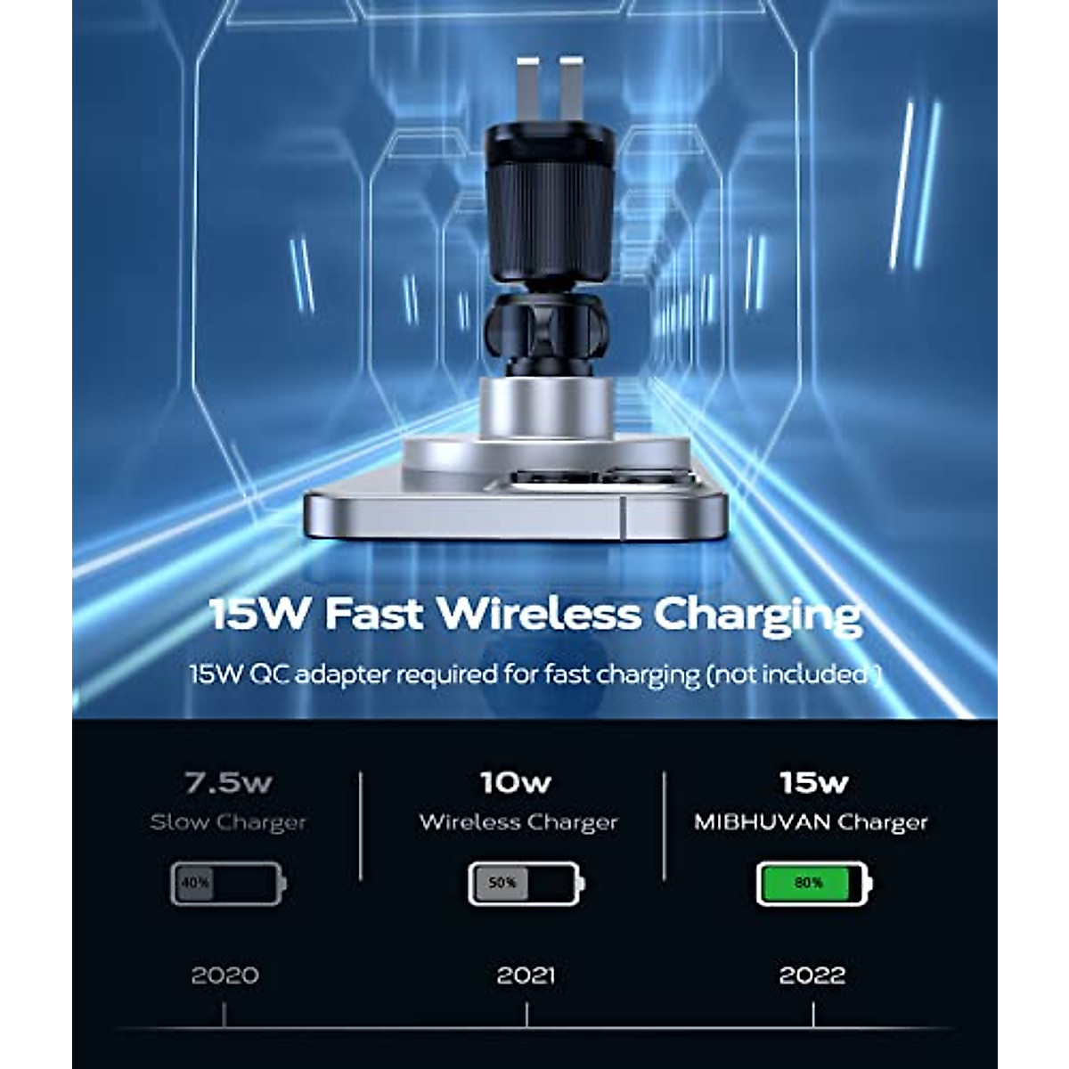 Mibhuvan Magnetic Wireless Car Charger Mount [15W Fast Charging] for Magsafe Phone Holder Mount [20 Strongest Magnets] Vent Mount Magnetic Car Charger Mount for iPhone 14 13 12 Pro Samsung Cell Phones