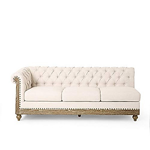 Christopher Knight Home Castalia Sectional, Beige + Dark Brown