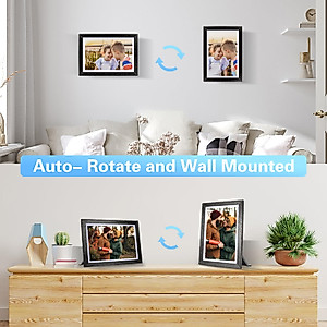 Digital Picture Frame FRAMEO 10.1 inch WiFi Electronic Photo Frame 1280X800 Hd IPS Touch Screen 32GB Quick Easy Set Up and Use Auto Rotate Portrait Landscape Gift for Family and Friends,Black
