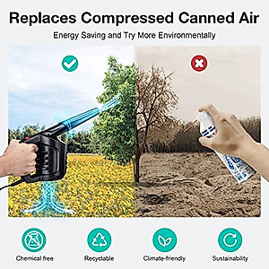 Compressed Air, MECO High Pressure Air Duster Blower Computer Cleaner Keyboard for Cleaning Dust, Hairs, Crumbs for Computer, Laptop, Tower Fans, Printer, Replaces Compressed Air Cans