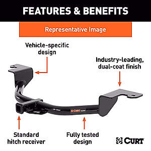CURT 12060 Class 2 Trailer Hitch, 1-1/4-Inch Receiver, Compatible with Select Ford Escape, Mazda Tribute, Mercury Mariner