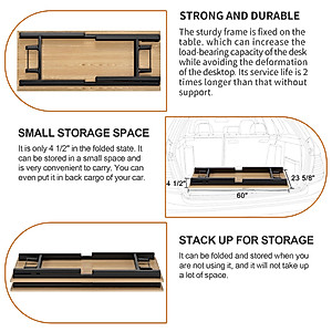 Need Home Office Desk - Large Computer Desk Sturdy Table Foldable Desk Gaming Computer Table No Assembly Required AC5BB 60 inch