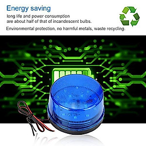 12V Blue Alarm Signal, Blue LED Strobe Beacon Alarm Flashing Light without Sound Explosion-proof, Can be Used in the Field for Home Security Alarm System