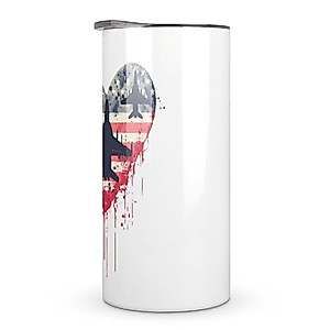 Airplanes U.S. Flag Funny Coffee Mug Stainless Steel Travel Insulated Tumbler Double Wall Water Cup 10 Oz