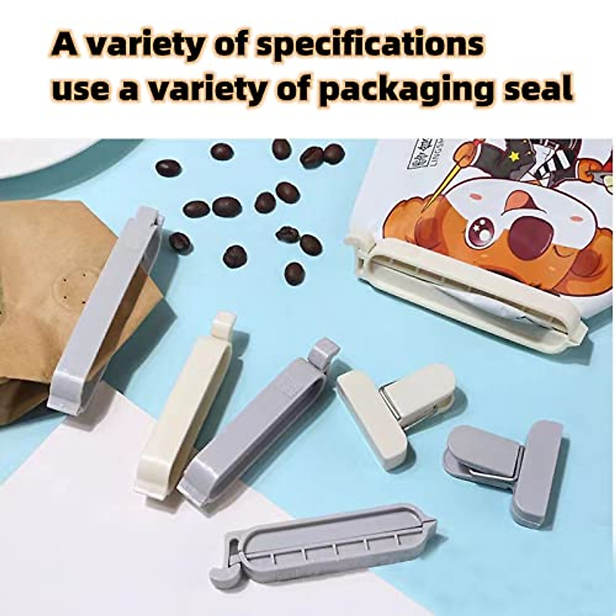 Plastic Sealing Clips Bag Clips for Food Snacks , Chip Clips Food Clips,1.6-3.2-4inch,Fresh-Keeping Clamp Sealer, Three Sizes and Two Colors(32PCS)