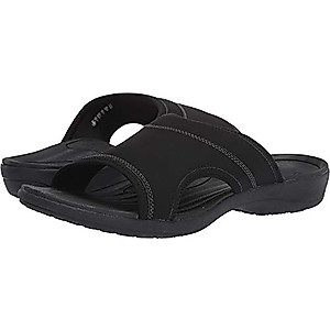 Powerstep Men's, Orthotic Sandals for Plantar Fasciitis, Neutral Arch Support Slide, Black, Men's Size 14 M US