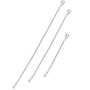 Meow Star Necklace Extender Sterling Silver Necklace Extenders Gold Plated Choker Bracelet Extenders Chain Set 2", 4", 6" Inches