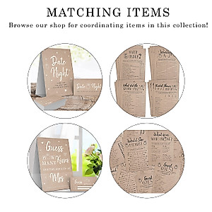 Your Main Event Prints Bridal Shower Games, Fun Activities, Kraft Minimalist Style (How Well Do You Know The Couple) - 50 Cards per Pack