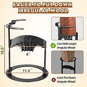 GREENER XXL Firewood Log Splitter with Open Top - Solid Cast Steel Kindling Wood Splitter with Wedge, Heavy Duty Manual Log Splitter for Firewood, Wood Splitting Cutter Kindling Cracker Tool, Portable