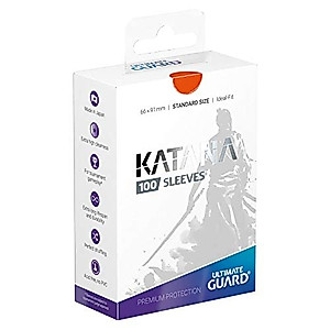 Ultimate Guard Matte Orange Katana Sleeves Standard Size Standard Size 100 ct Card Sleeves Individual Pack