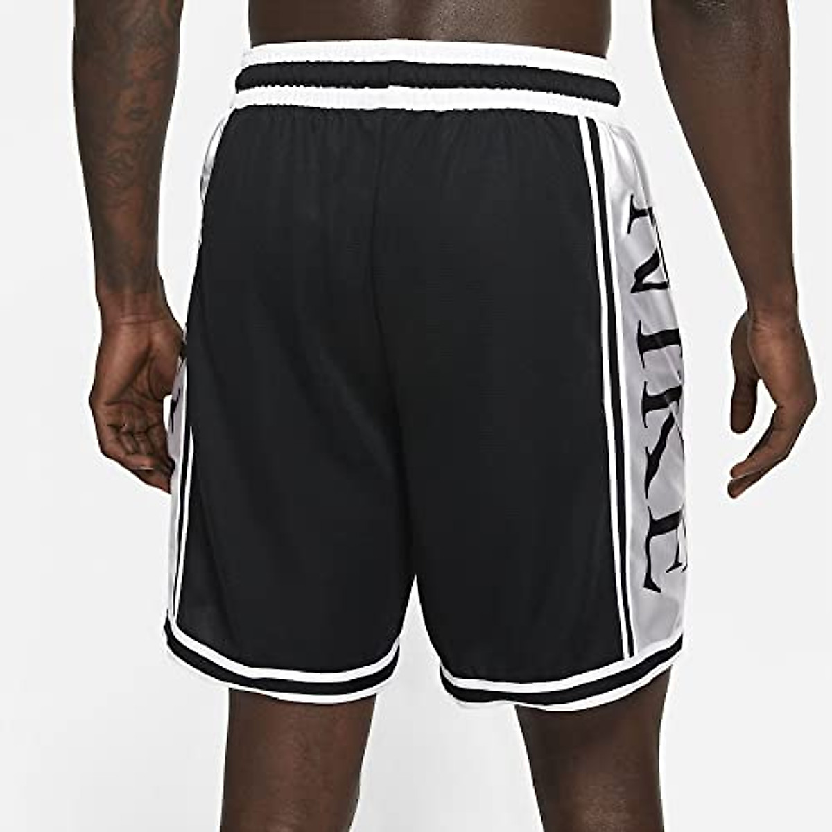 Nike Men Dri-FIT DNA+ Basketball Shorts (Large, Black/White/Black)