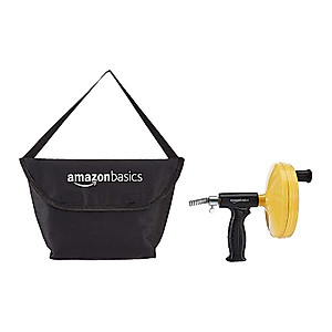 Amazon Basics Plumbing Snake and Storage Bag, 25-Foot, Black and Yellow, 8.85 x 6.49 x 6.1 inch