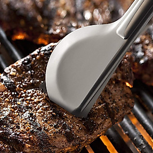 24 Pack Stainless Steel Large Serving Utensils Set - 10" Serving Spoons x 8, 10" Slotted Spoons x 8, and 9" Serving Tongs x 8 by Teivio, for Buffet, Chafing Dish, Catering Supplies (Silver)