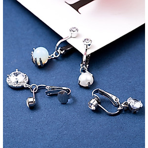 Masedy 8 Pcs Fake Belly Clip on Dangle Belly Button Rings Faux Navel Ring for Women Non Piercing Body Jewelry S