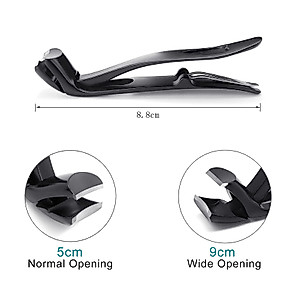 SG Nekoo Toe Nail Clippers for Thick Nails for Seniors, Angled Head Ultra Sharp Wide Jaw Opening Fingernail Clipper, Nail Trimmer with Catcher for Men Women