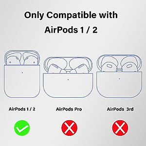 Wonhibo Cute Cat Airpod Case, Kawaii Silicone Animal Cover for Apple Airpods 1st and 2nd Generation with Keychain