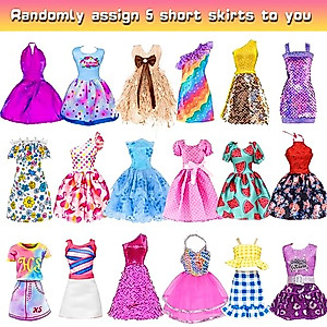 ebuddy Doll Clothes and Accessories 33 Pack Doll Outfit Dress Swimsuit and Necklaces Handbags Shoes for 11.5 Inch Girl Doll