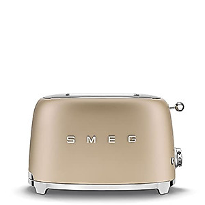 Smeg Electric Kettle Matte Champagne & 2-Slice Toaster Matte Champagne
