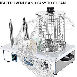 Commercial Hot Dog Sausage Grill Machine, Stainless Steel Hot Dog Bun Heating Machine, Hot Dog Warmer Steamer with Heating Rod & 4-sticks, Temperature Control 50-200℃, for Restaurant, Breakfast Shop